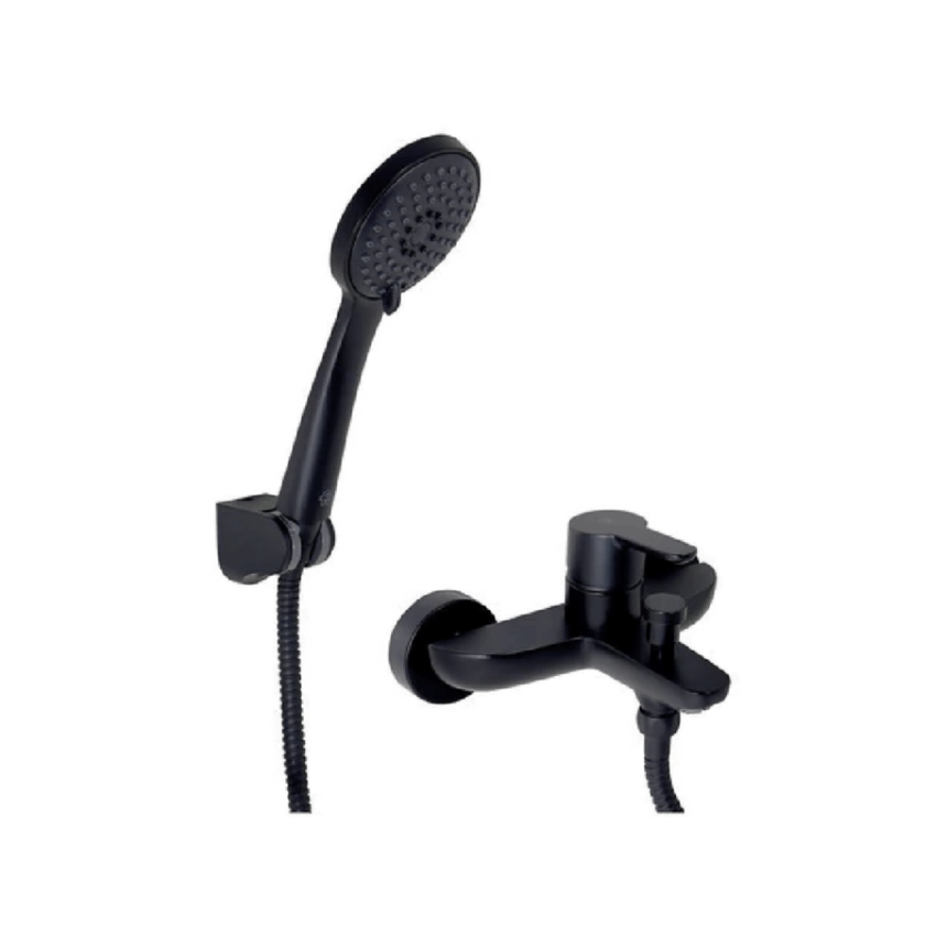 Juego FV Monocomando Ducha y Bañera Puelo Negro - Sanitarios Lamas